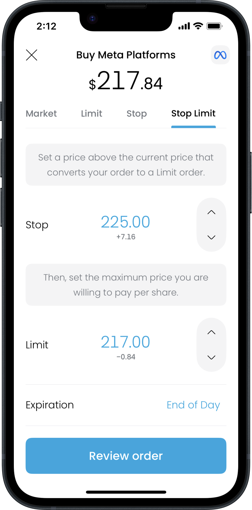 Stop Limit Orders – Trading 212